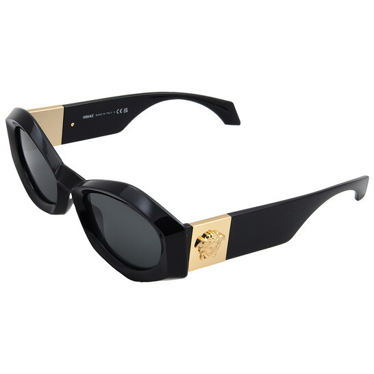 Versace Dark Grey Geometric Ladies Sunglasses VE4466U GB1/87 54 ...
