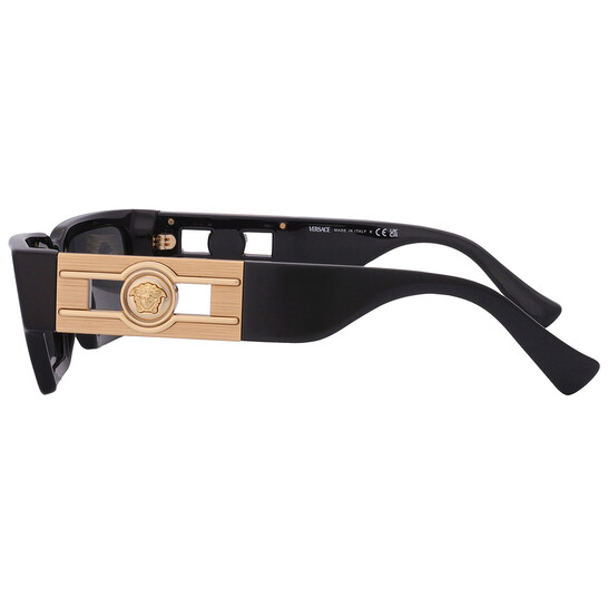 Versace Dark Grey Rectangular Men's Sunglasses VE4459 GB1/87 54 VE4459 ...