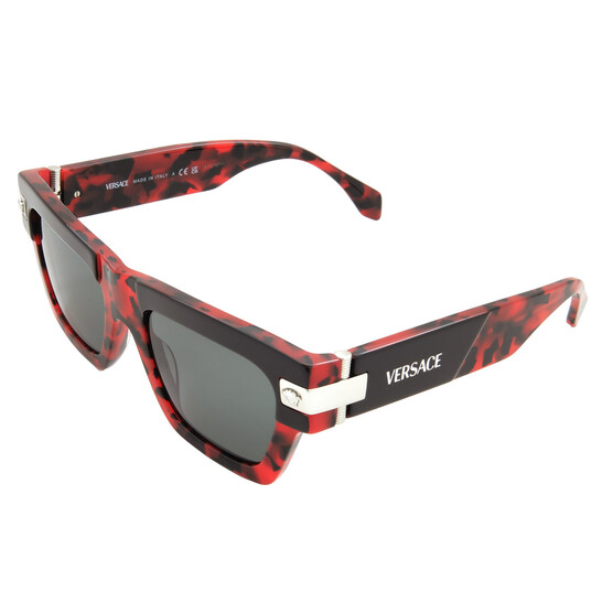 Versace Dark Grey Rectangular Men's Sunglasses VE4464 545787 55 ...