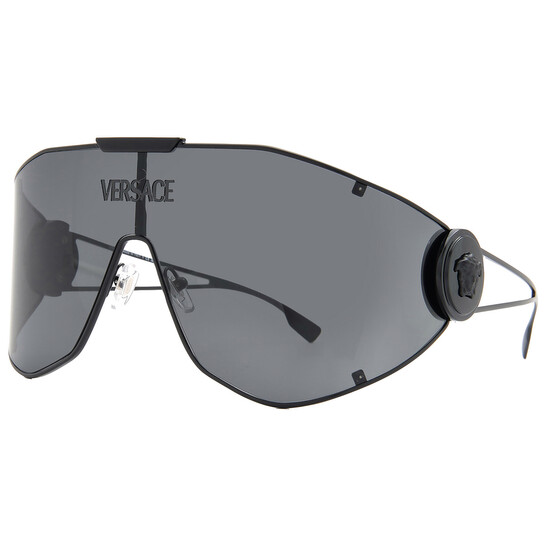 Versace Dark Grey Shield Unisex Sunglasses VE2268 143387 142 ...