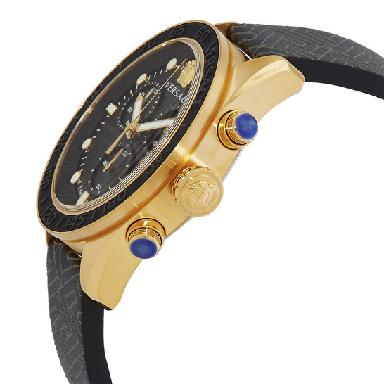 Versace Greca Dome Chronograph Quartz Black Dial Men's Watch VE6K00123 ...