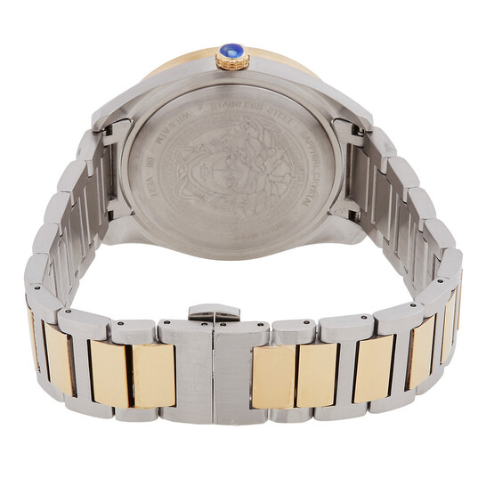 Versace Greca Dome Quartz Blue Dial Two-Tone Men's Watch VE2T00422 ...