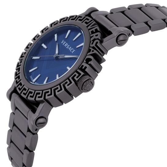 Versace Greca Glam Quartz Blue Dial Men's Watch VE6D00423 7630615127323 ...