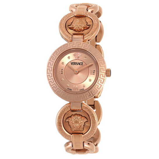 Versace Greca Jewel Quartz Rose Gold Dial Ladies Watch VEWCA0424 ...