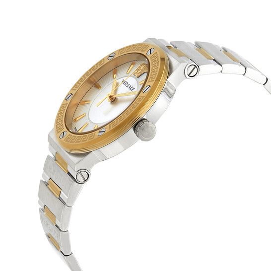 Versace Greca Logo Quartz Silver Dial Ladies Watch VEVH00620 - Watches ...