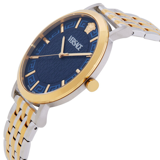 Versace Greca Slim Quartz Blue Dial Ladies Watch VE8Q00424 - Watches ...