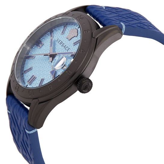 Versace Greca Time Gmt Quartz Blue Dial Men's Watch VE7C00423 ...