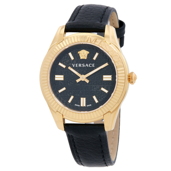 Versace Greca Time Quartz Black Dial Ladies Watch VE6C00223 ...