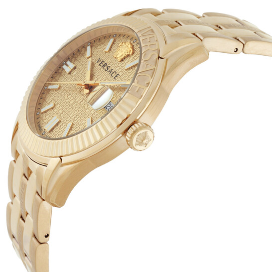 Versace Greca Time Quartz Gold Dial Men's Watch VE3K00522 7630615115122 ...