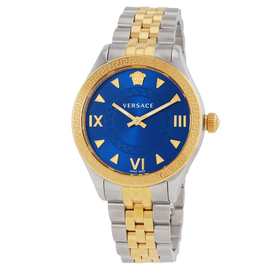 Versace Hellenyium Quartz Blue Dial Two-Tone Ladies Watch VE2S00522 ...