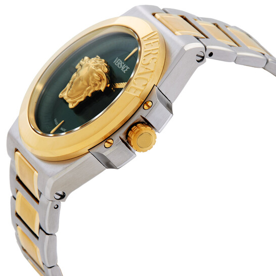 Versace Hera Quartz Green Dial Two-Tone Ladies Watch VE8D00524 ...