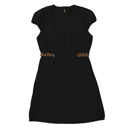 Versace Ladies Black Woven Chain-Link Mini Shift Dress, Brand Size 36 ...