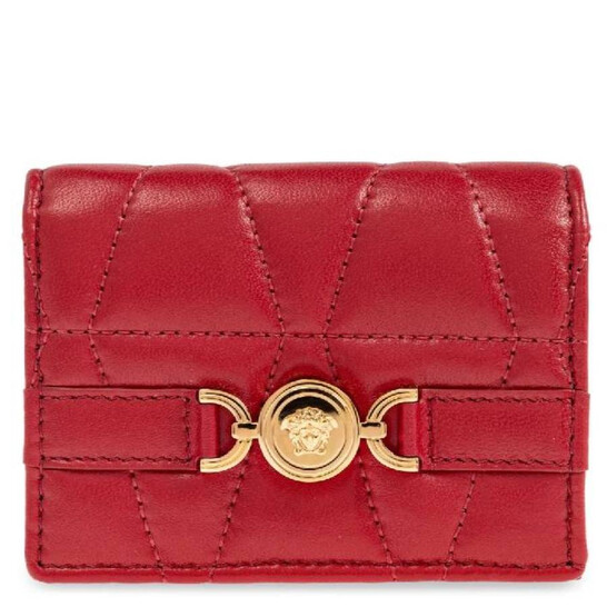 Versace Medusa 95 Quilted Compact Wallet 1016596-1A12975-LIPSTICK RED ...