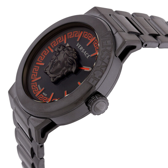 Versace Medusa Infinite Quartz Gunmetal Dial Men's Watch VE7E00723 ...