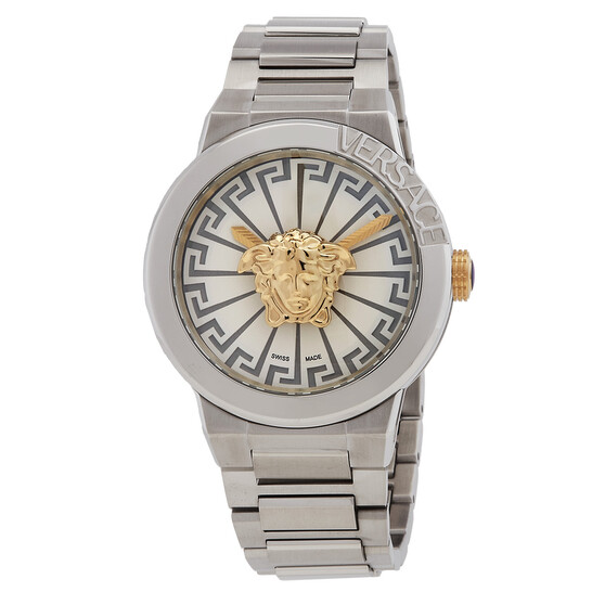 Versace Medusa Infinite Quartz Silver Dial Ladies Watch VE3F00322 ...
