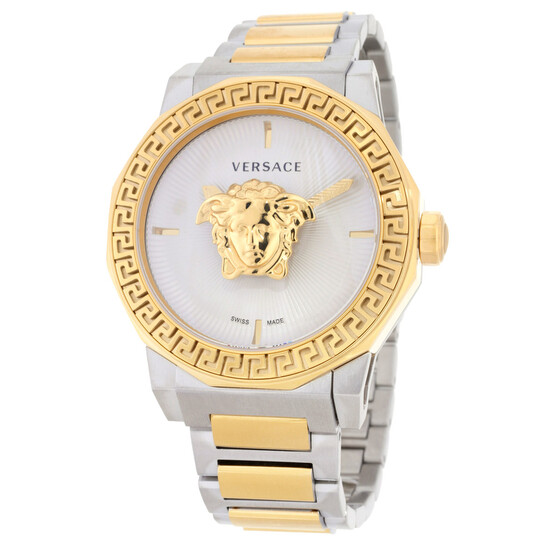 Versace Medusa Quartz White Dial Two-Tone Ladies Watch VE7B00423 ...