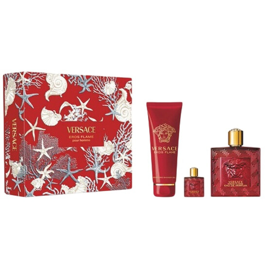 Versace Men's Eros Flame 3pcs EDP Gift Set Fragrances 8011003900039 ...