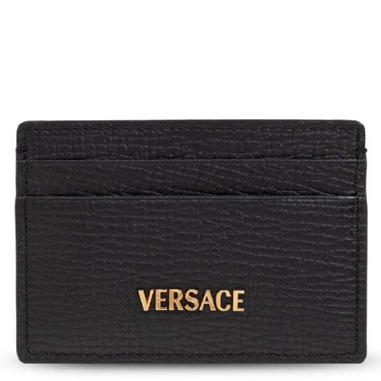 Versace Myth Leather Card Case DPN2467-1A13695-BLACK-VERSACE GOLD ...