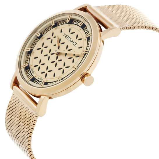 Versace New Generation Quartz Gold Dial Ladies Watch VE3M01223 ...