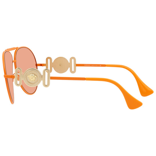 Versace Orange Pilot Unisex Sunglasses VE2249 148574 65 8056597685993 ...