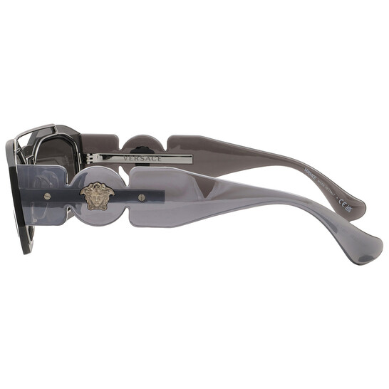 Versace Transparent Grey Mirror Silver Geometric Unisex Sunglasses ...