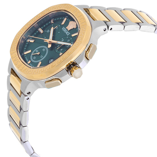 Versace V-Chrono Square Chronograph Quartz Green Dial Watch VEVCA0624 ...