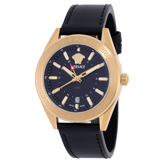 Versace V-Code GMT Quartz Black Dial Men's Watch VEAFA0224 ...