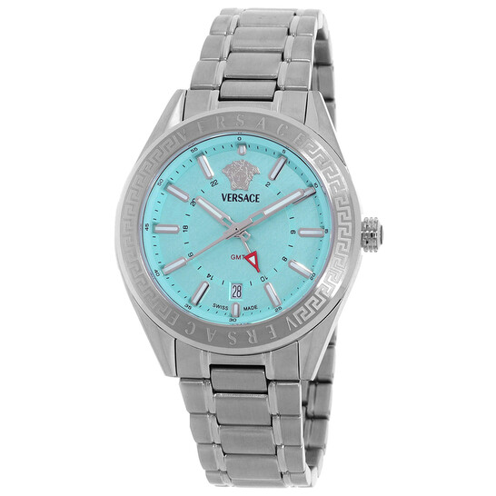 Versace V-Code GMT Quartz Turquoise Dial Men's Watch VEAFA0324 ...