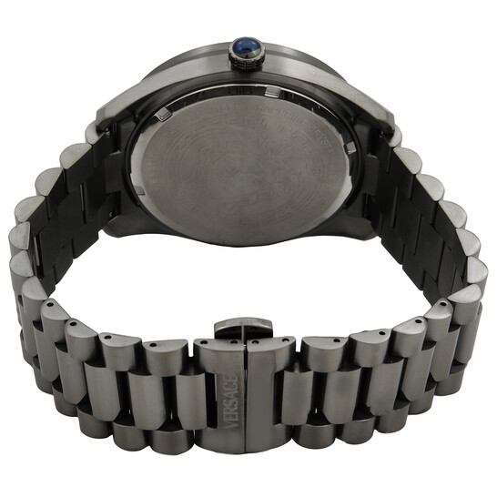 Versace V-Dome Quartz Black Guilloche Dial Men's Watch VE8E00724 ...