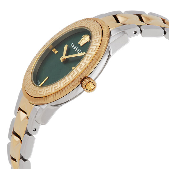 Versace V-Tribute Quartz Green Dial Two-Tone Ladies Watch VE2P00522 ...
