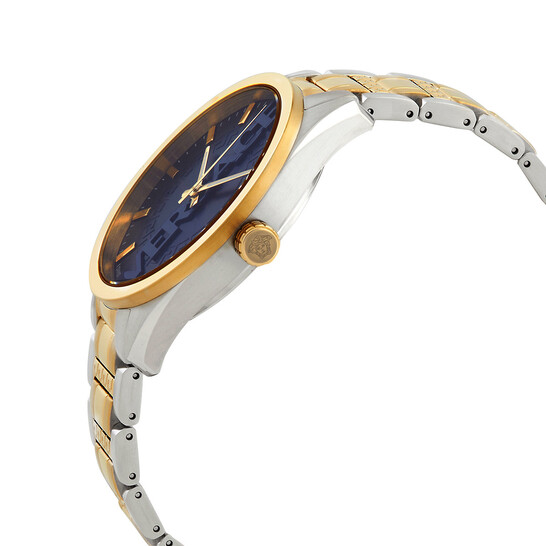 Versace V-Vertical Quartz Blue Dial Two-Tone Men's Watch VE3H00422 ...