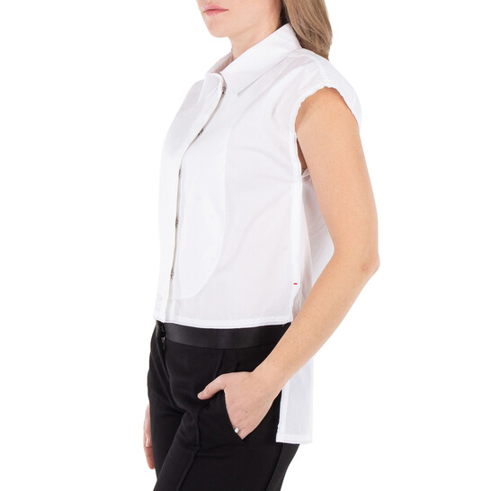 Victoria Beckham Panel-Detail Sleeveless Shirt, Brand Size 4 (US Size 0 ...