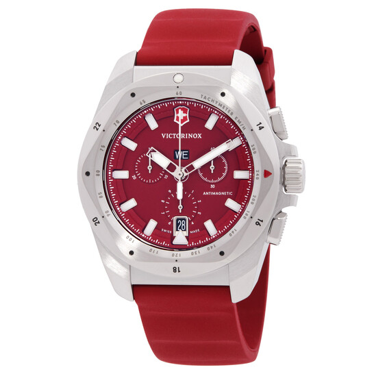 Victorinox I.N.O.X. Chronograph Quartz Red Dial Men's Watch 241986 ...
