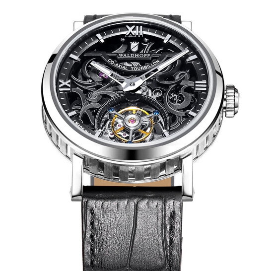 Waldhoff Metropolis Tourbillon Hand Wind Black Dial Men's Watch ...