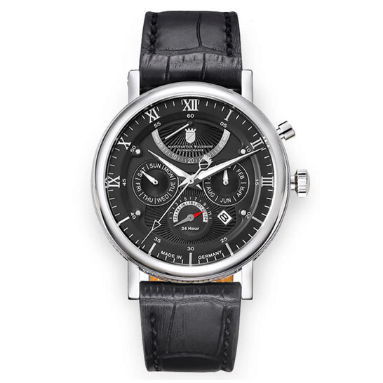 Waldhoff Multimatic Black Dial Black Leather Men's Watch 03F ...