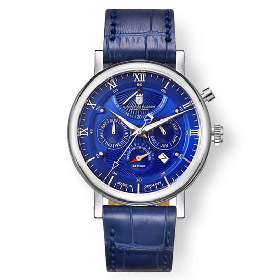 Waldhoff Multimatic Blue Dial Blue Leather Men's Watch 03B 842047189085 ...
