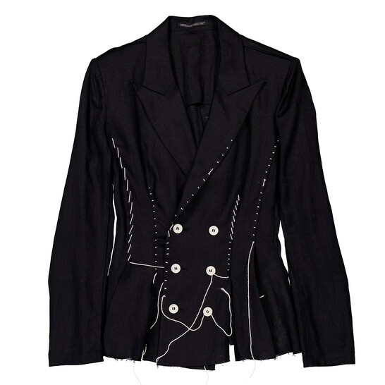 Yohji Yamamoto Hand Stitch Linen Cloth Jacket, Brand Size 2 (Medium) FS ...