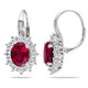Amour 8 CT TGW Created Ruby and White Sapphire Leverback Earrings In Sterling Silver JMS003190 ...