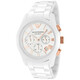 Emporio Armani Ceramica Chronograph White Dial White Ceramic Ladies ...