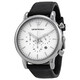 Emporio Armani Chronograph White Dial Black Leather Men's Watch AR1807 ...