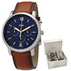Fossil Neutra Chronograph Quartz Blue Dial Men's Watch Set FS5708SET ...