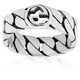 Gucci Gourmette Silver Interlocking G Ring, Size 23 YBC661513001 ...