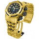Invicta Bolt Reserve Chronograph Gunmetal Dial Gold Ion-plated Men's ...