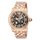 Invicta Specialty Black Skeletal Dial Rose Gold-tone Ion Plated ...