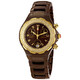 Michele Tahitian Chocolate Ceramic Diamond Gold Ladies Watch ...