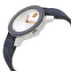 Movado Bold Silver Sunray Dial Blue Suede Ladies Watch 3600446 ...