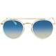 Ray-Ban Round Double Bridge Blue Gradient Flash Unisex Sunglasses ...