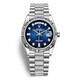 Rolex Day-Date 36 Blue Dial 18kt White Gold Diamond Set President Watch ...