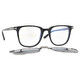 Tom Ford Blue Light Block with Grey Clip-On Square Men's Eyeglasses ...