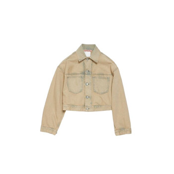 Acne Studios Ladies Light Sand Oversized Cropped Fit Denim Jacket, Size ...